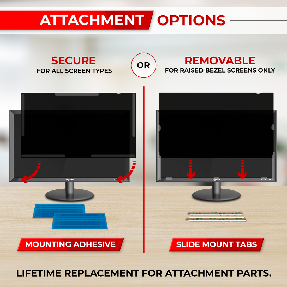 SightPro 24 Inch 16:9 Privacy Screen Filter for Computer Monitors